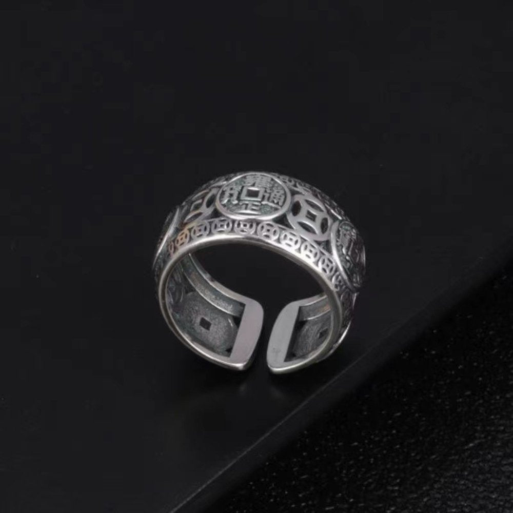 Feng Shui Five-Emperor Lucky Coins Ring - Buddha Power Store
