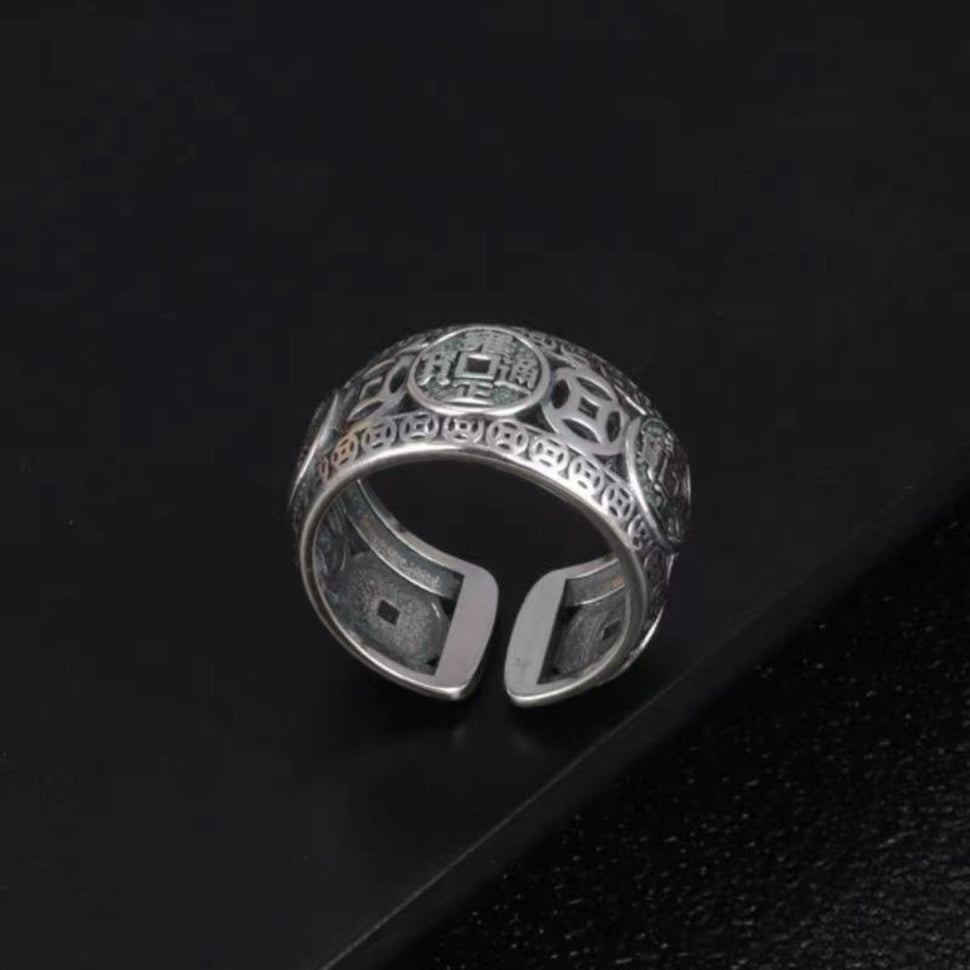 Feng Shui Five-Emperor Lucky Coins Ring - Buddha Power Store