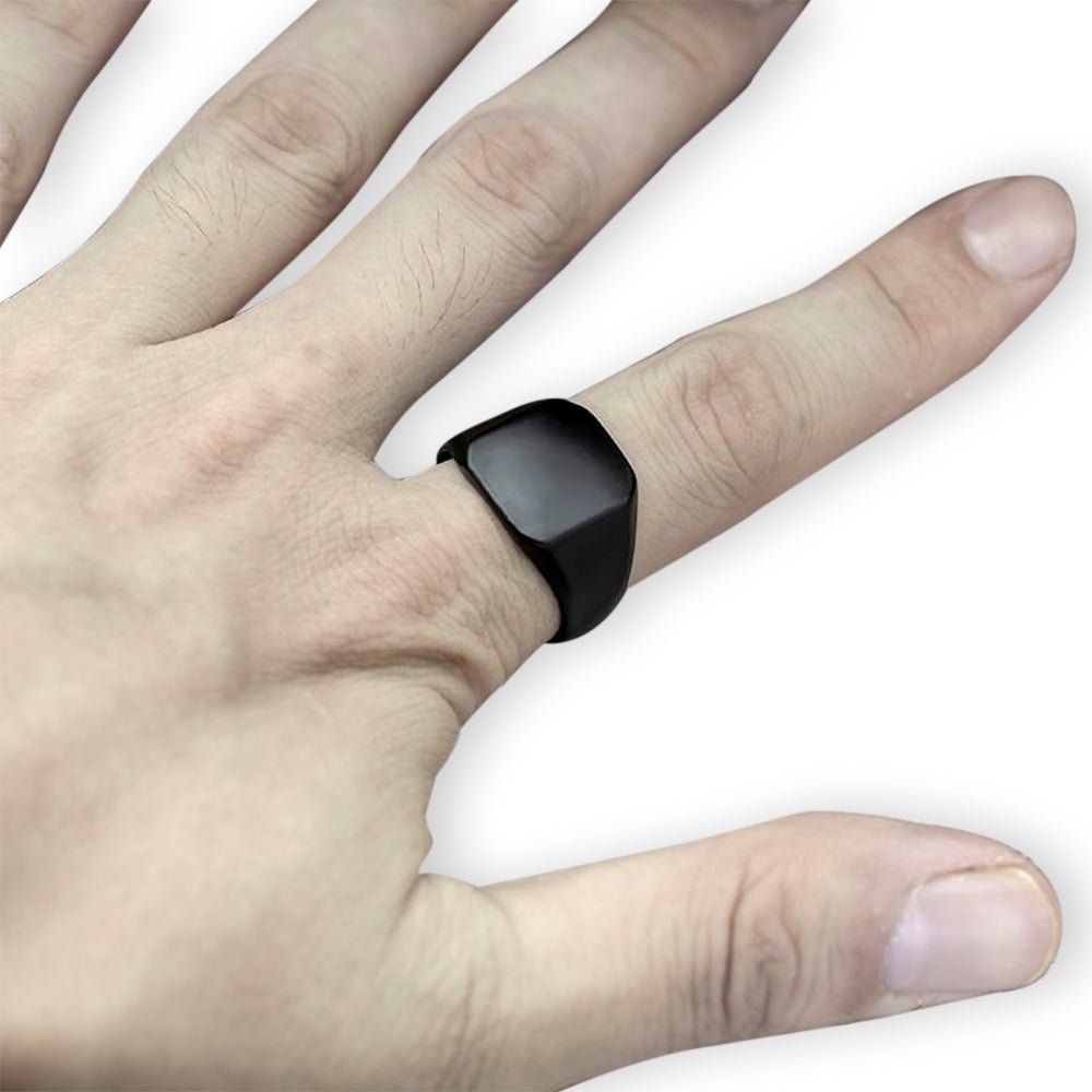 Matte Black Onyx Vikings Energy Ring - Buddha Power Store