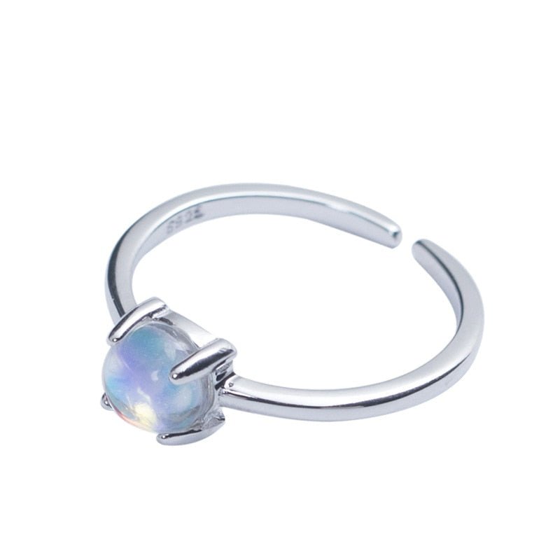 Pure Silver Natural Moonstone Ring - Buddha Power Store