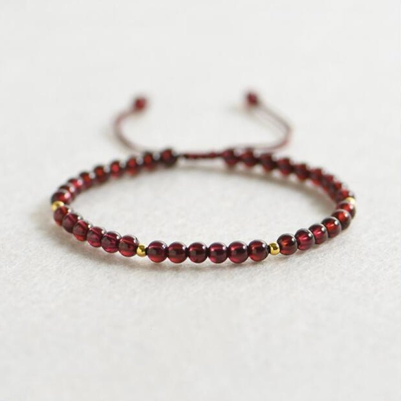 Weave Red String Garnet Bracelet for Career Success - Buddha Power Store