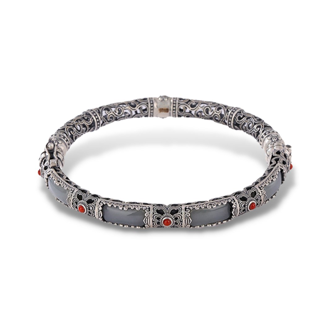 White Jade Charm Bangle - Buddha Power Store